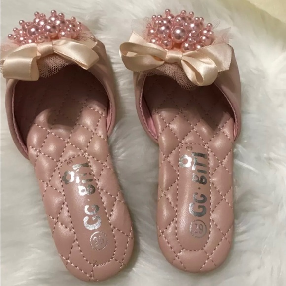 Shoes | Super Cute Little Girl Pink Pearls Shoes | Poshmark